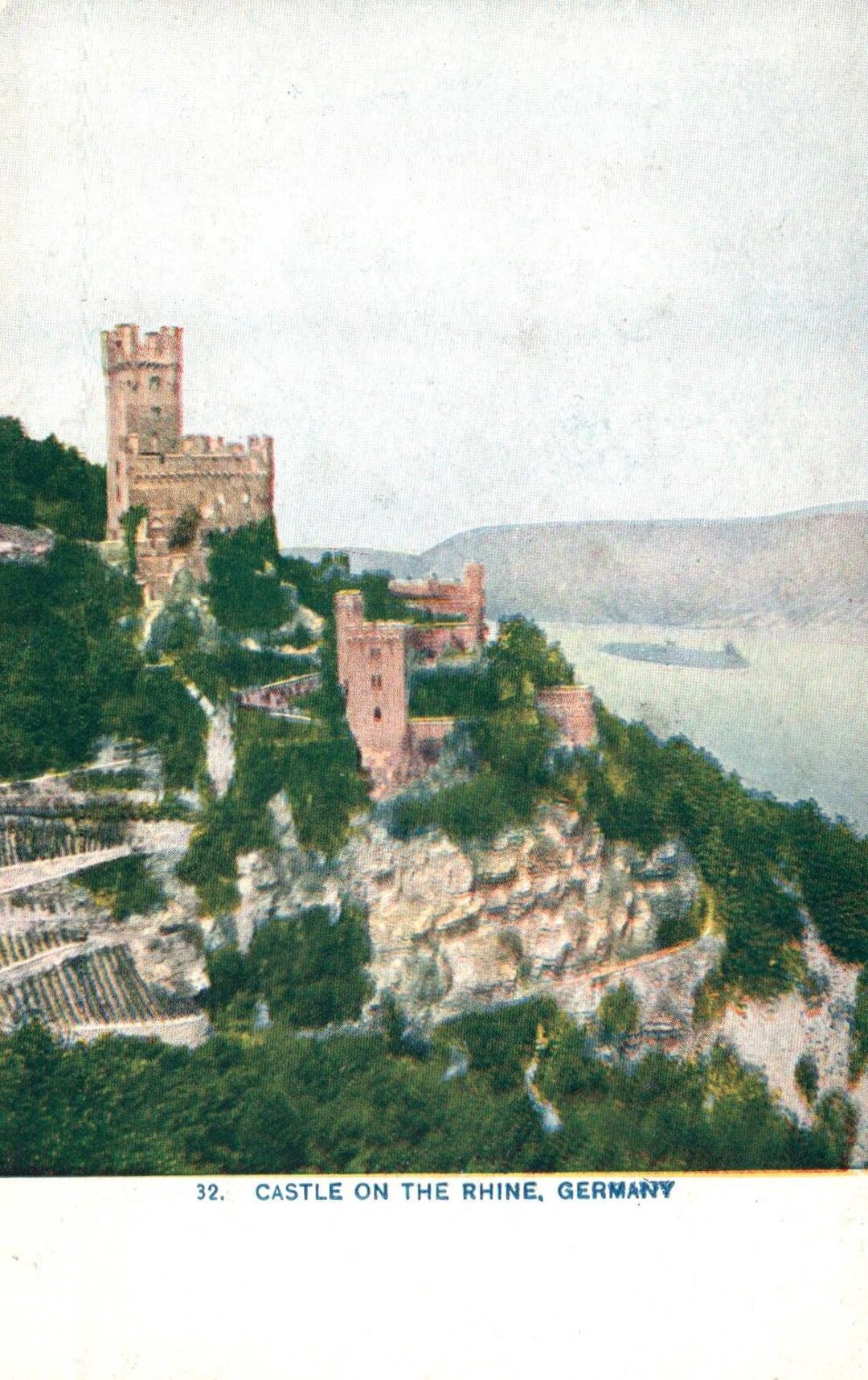 Vintage Postcard, Germany, Castle, German Castle, Mountain Castle, Old ...