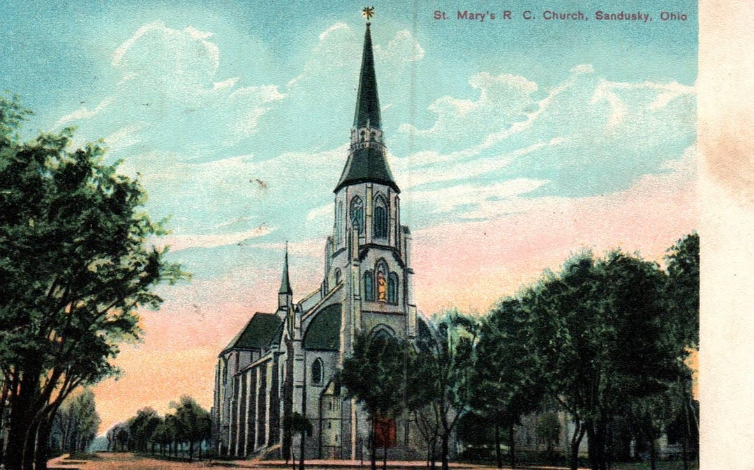 Vintage Postcard, Sandusky, Ohio, St. Mary's, Catholic Church, Sandusky ...