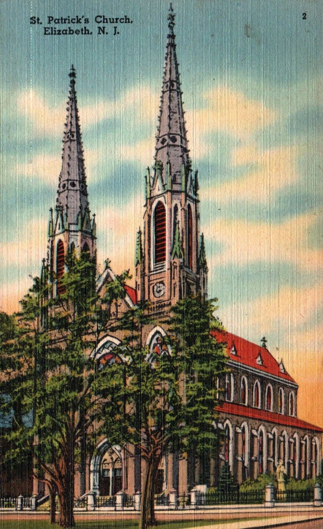 Vintage Postcard, Elizabeth, New Jersey, St Patrick's Church, Postcard ...