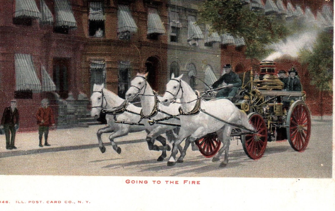 Vintage Postcard, Fire Truck, Fire Brigade, Antique Fire Fighting ...