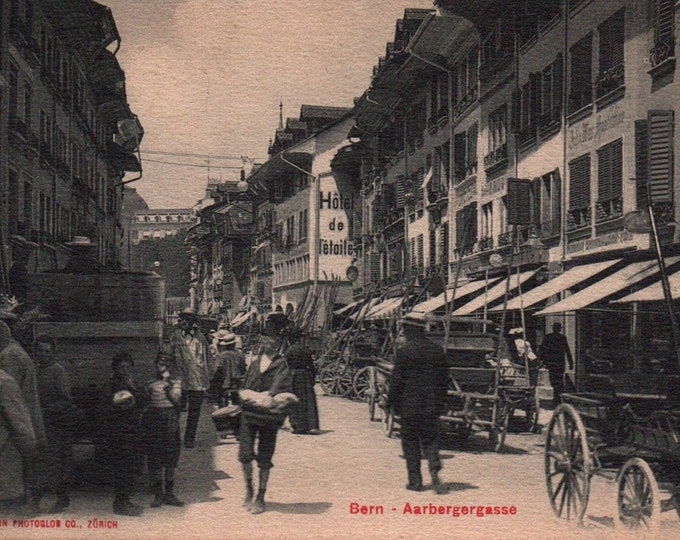 Vintage Postcard, Bern, Switzerland, Aarbergergasse, Postcard, Old ...