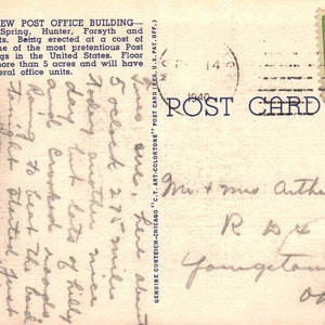 Atlanta, Georgia, Post Office, Postcard, Linen Postcard, Vintage ...