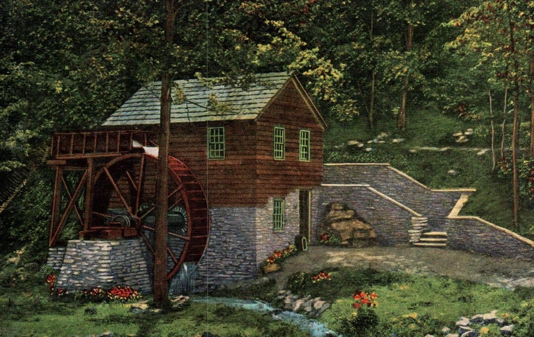 Vintage Postcard, Grist Mill, Norris Dam, Tennessee, Linen Postcard ...