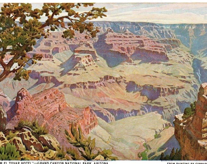 Vintage Postcard, Grand Canyon, Arizona, View From El Tovar Hotel ...