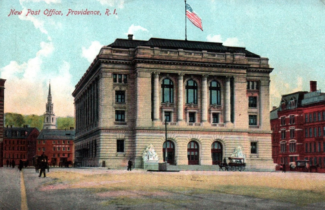 Vintage Postcard, Providence, Rhode Island, Post Office, Postcard ...