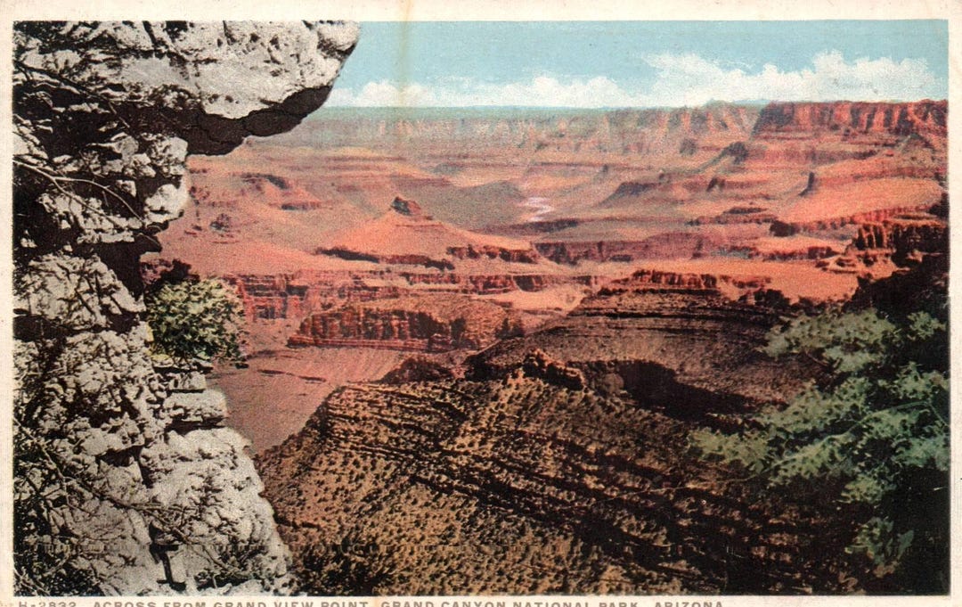 Vintage Postcard, Grand Canyon, Arizona, Grand View Point, Postcard ...