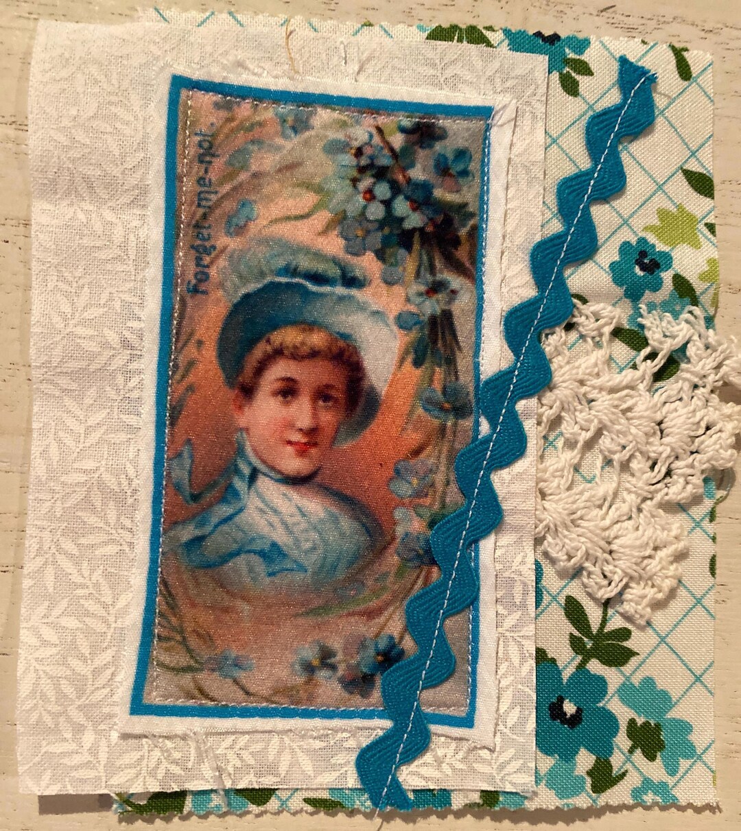 Victorian Lady Fabric Snippet: Junk Journal Art Quilt Supply - Etsy