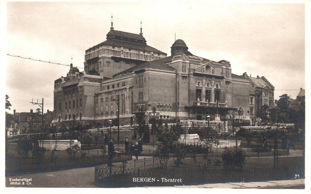 Vintage Postcard, Bergen, Norway, Theatre, RPPC, Real Photo Postcard ...