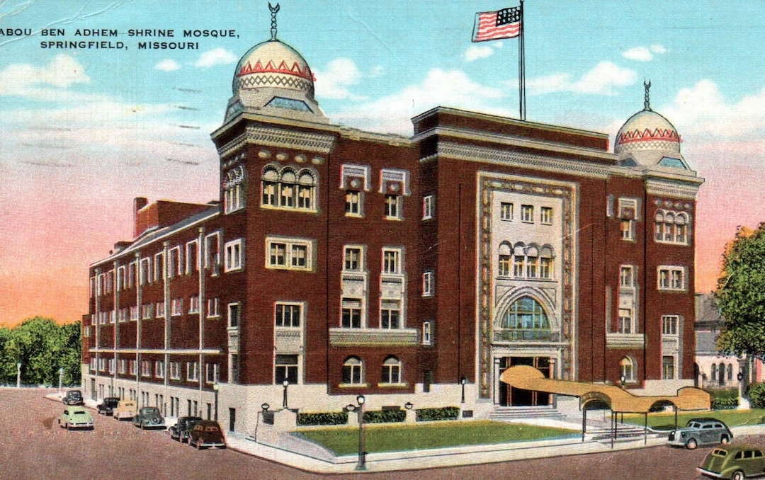 Vintage Postcard, Springfield, Missouri, Abou Ben Adhem, Shrine Mosque ...