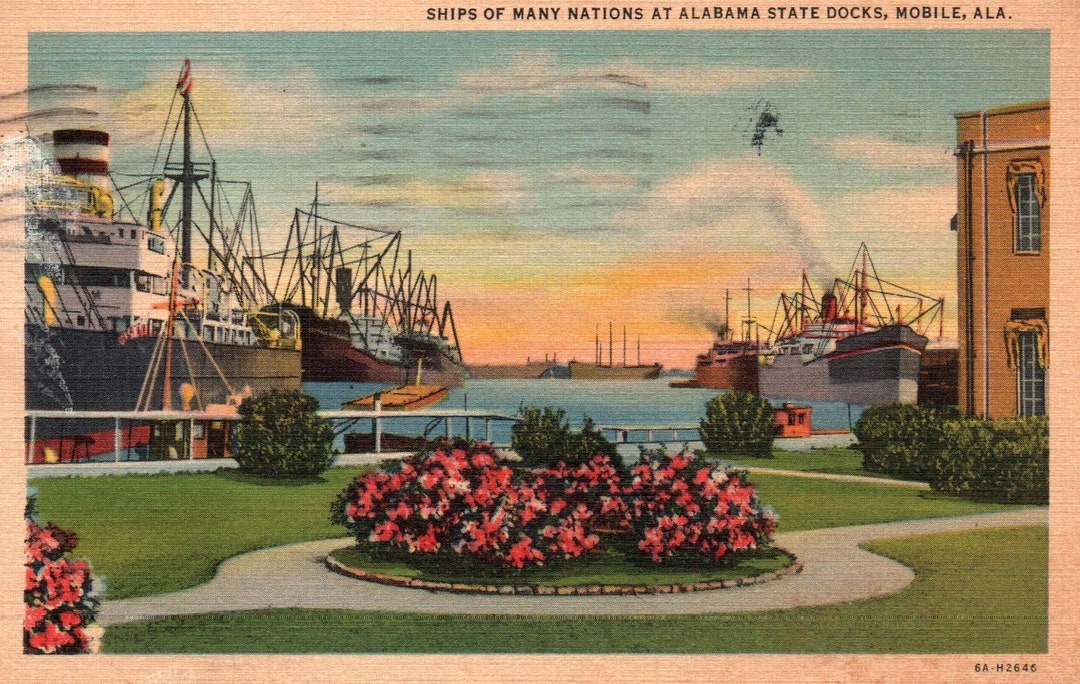 Vintage Postcard, Mobile, Alabama, State Docks, Alabama State Docks ...