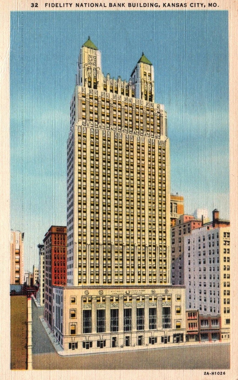 Vintage Postcard, Kansas City, Missouri, Fidelity National Bank ...