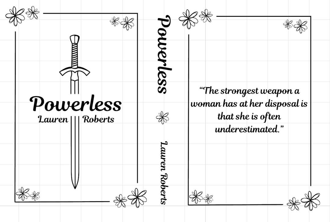 Powerless by Lauren Roberts Bookbinding Cover Design PNG - Etsy