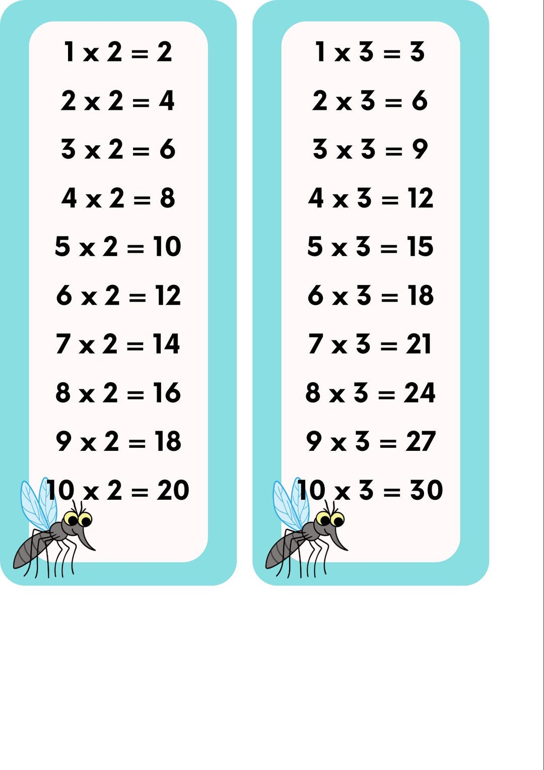 Multiplication Tables Cards 1 to 10 – Printable Game Cards | Digital ...