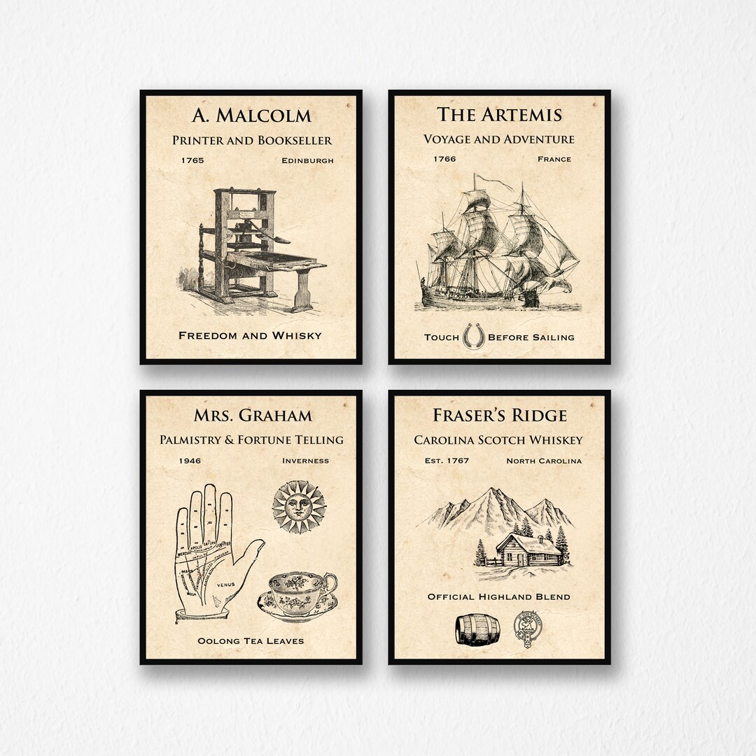 4 Outlander James Fraser Printer Artemis Mrs. Graham - Etsy