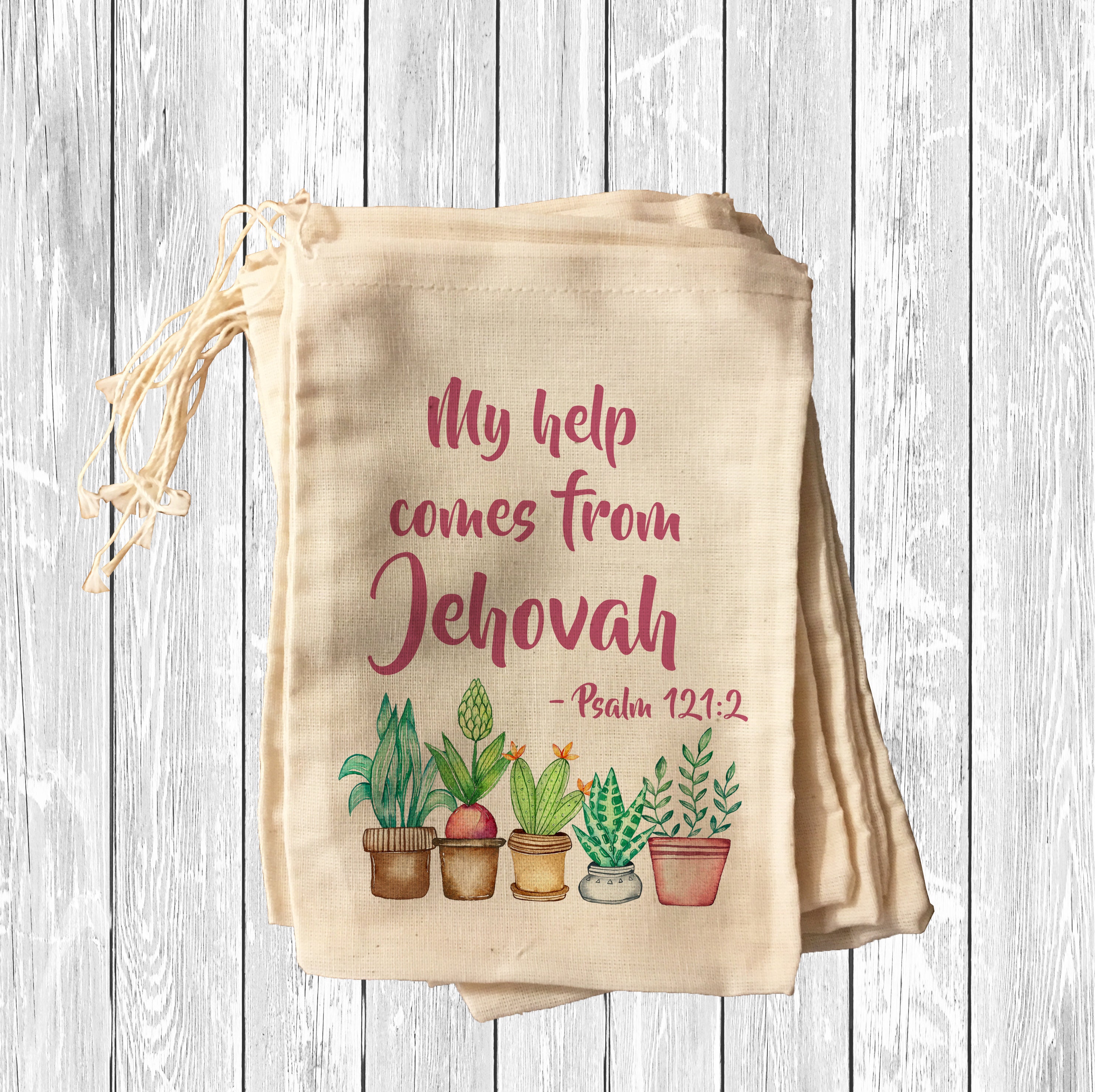 JW Gift Bags My Help Comes From JEHOVAH Psalm 121:2 English | Etsy
