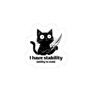 Funny Cat Kiss-cut Stickers - Unique Laptop Decor, Wall Art, Gift for ...