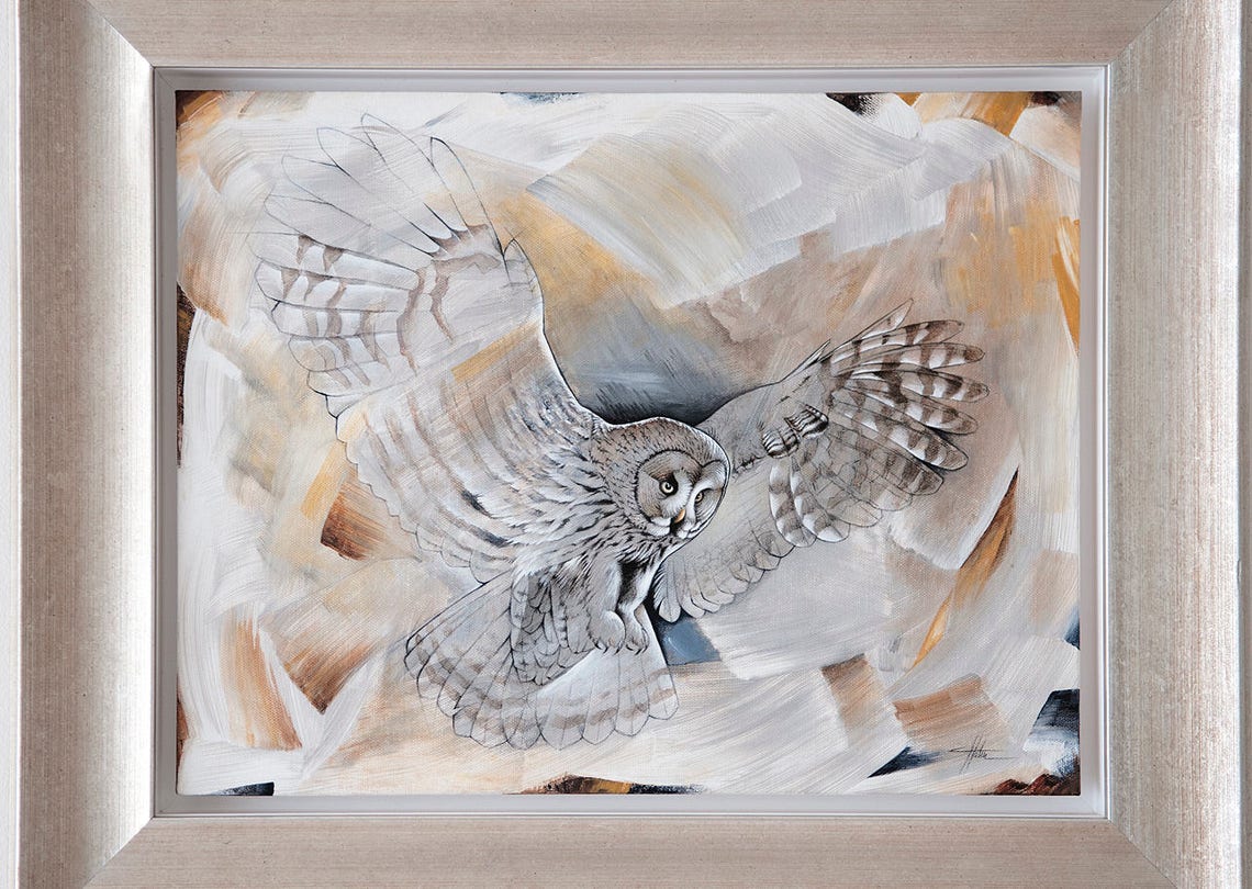 ORIGINAL Oil Painting by Claudia Hahn, 'great Grey Owl' - Etsy