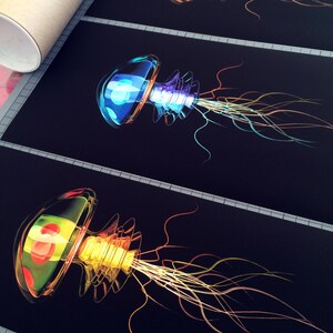 Triptychon 'what Lies Beneath?' - Jellyfish Deep Sea Creatures by ...