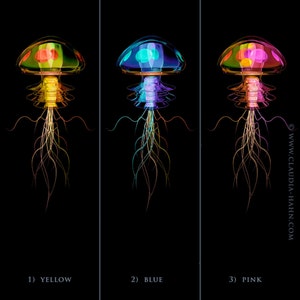 What Lies Beneath? - Jellyfish Deep Sea Creatures by Claudia Hahn - Etsy