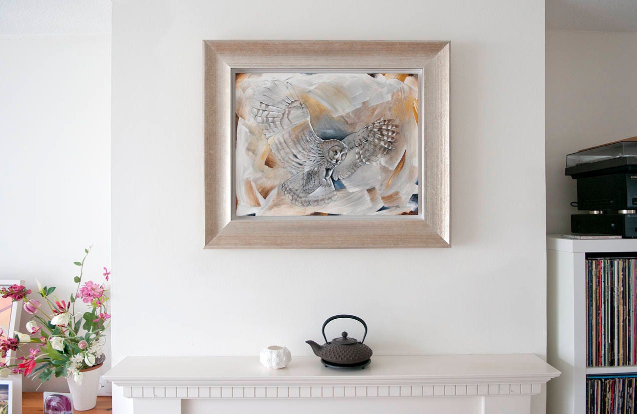 ORIGINAL Oil Painting by Claudia Hahn, 'great Grey Owl' - Etsy