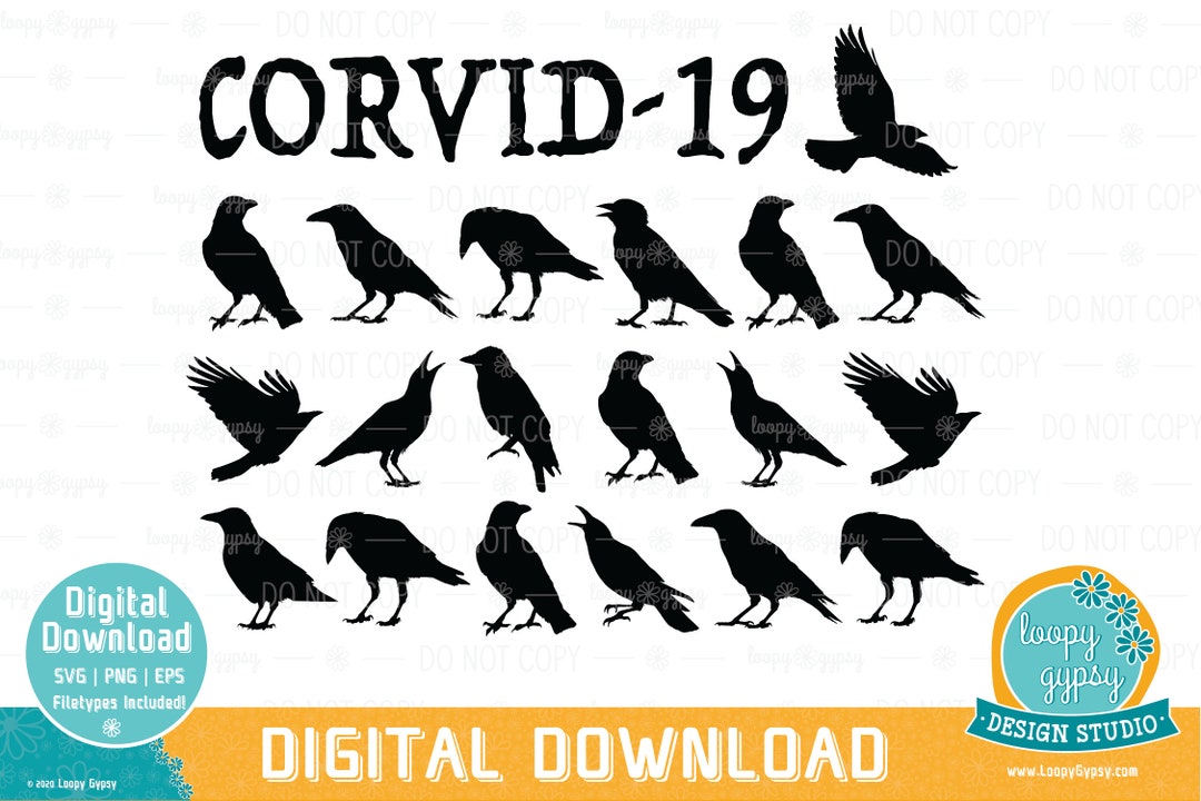 CORVID-19 - Digital Download - 19 Crows (corvids) - Etsy