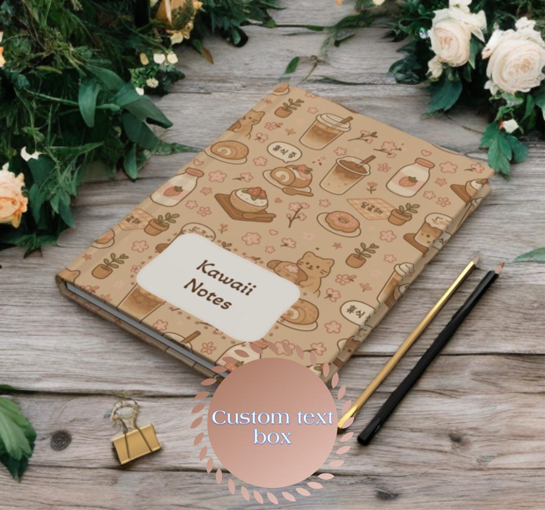 Custom Kawaii Cafe Notebook – Personalized Korean Stationery | Cute ...