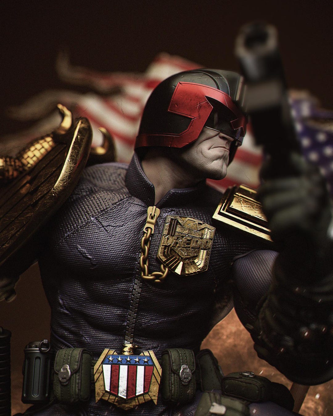 Dredd Judge - STL Model for Resin Printer Figure 3D Printing - High ...