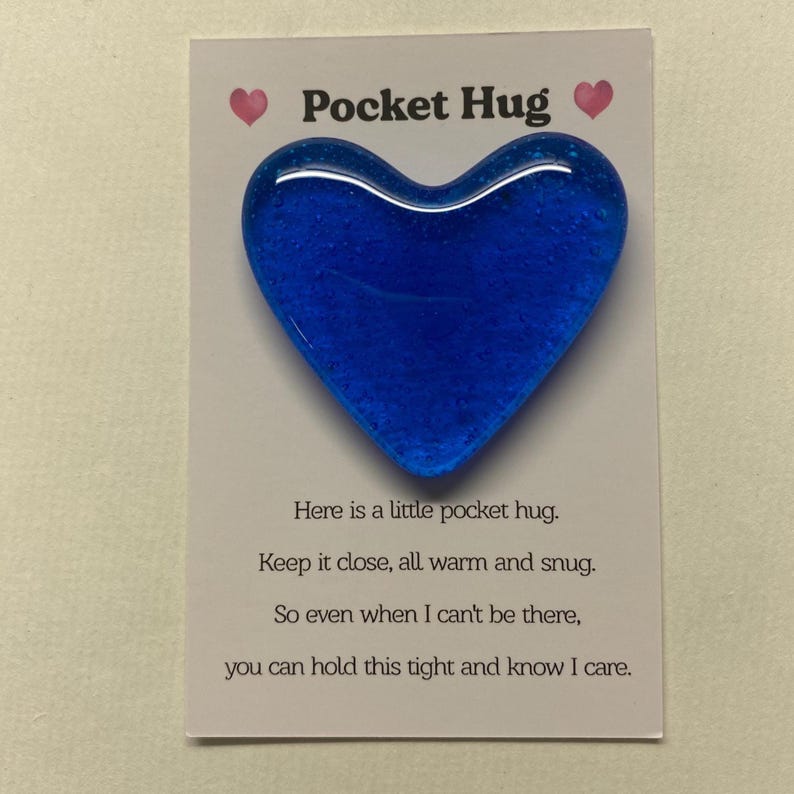 Fused Glass Large Pocket Hug Hearts - Etsy