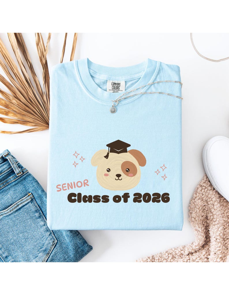 Graduation Dog Class of 2026 Comfort Colors® Shirt, Senior Graduate T ...