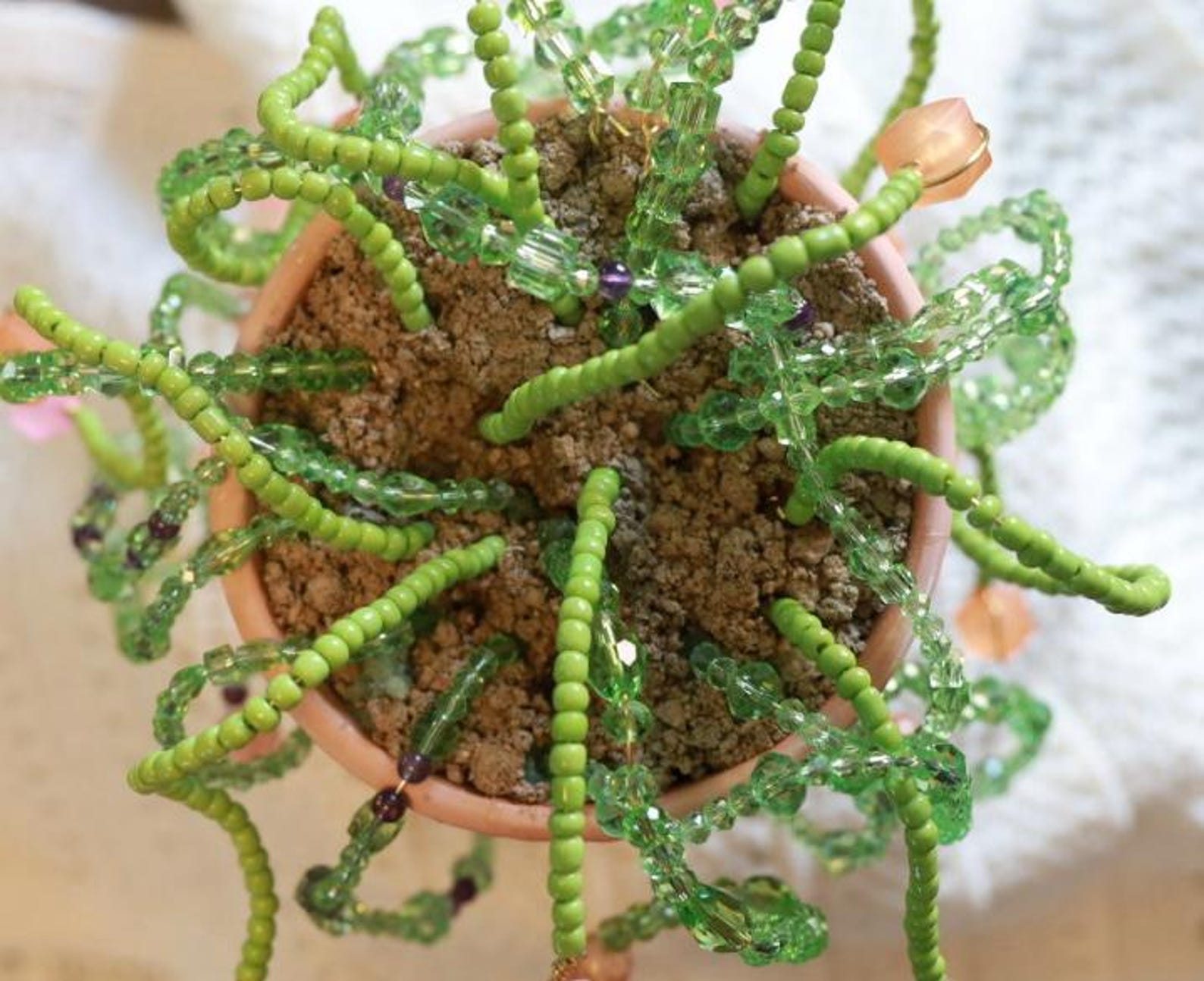 Handmade Beaded Plant | Forever Plant | Boho Room Decor | Unique Gift ...