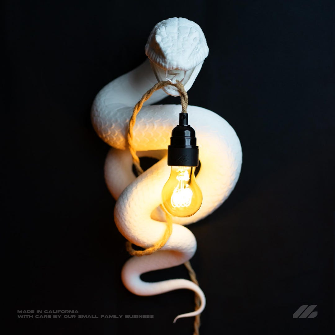 Snake Wall Lamp Decor — Unique Handcrafted Serpent Sconce: Sculpture ...