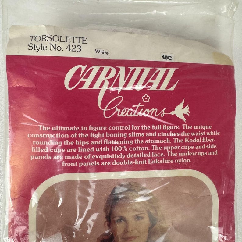 Vtg Carnival Creations Torsolette Womens 40C Lace Bustier Shapewear 80s ...