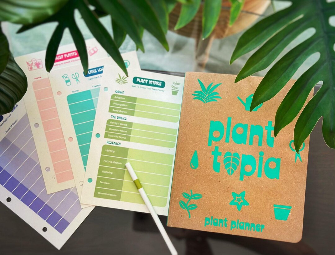 Plant Topia Plant Planner Binder, Recycled Binder, Half Size Binder ...