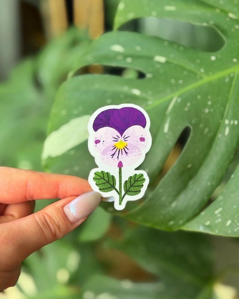 Spring Flowers Vinyl Sticker Set - Foxglove Pansy Lily Coneflower ...