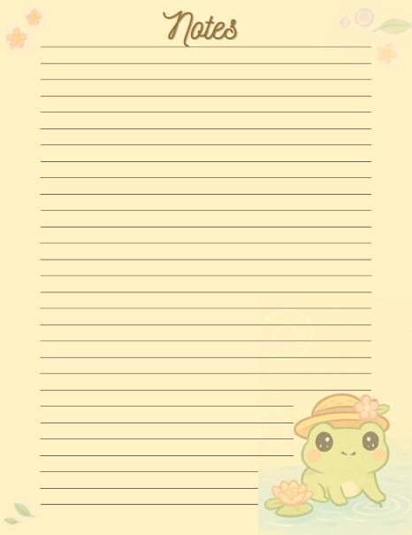 Printable Frog-themed Journal – 25 Cute Pages | Playful Frog Digital ...