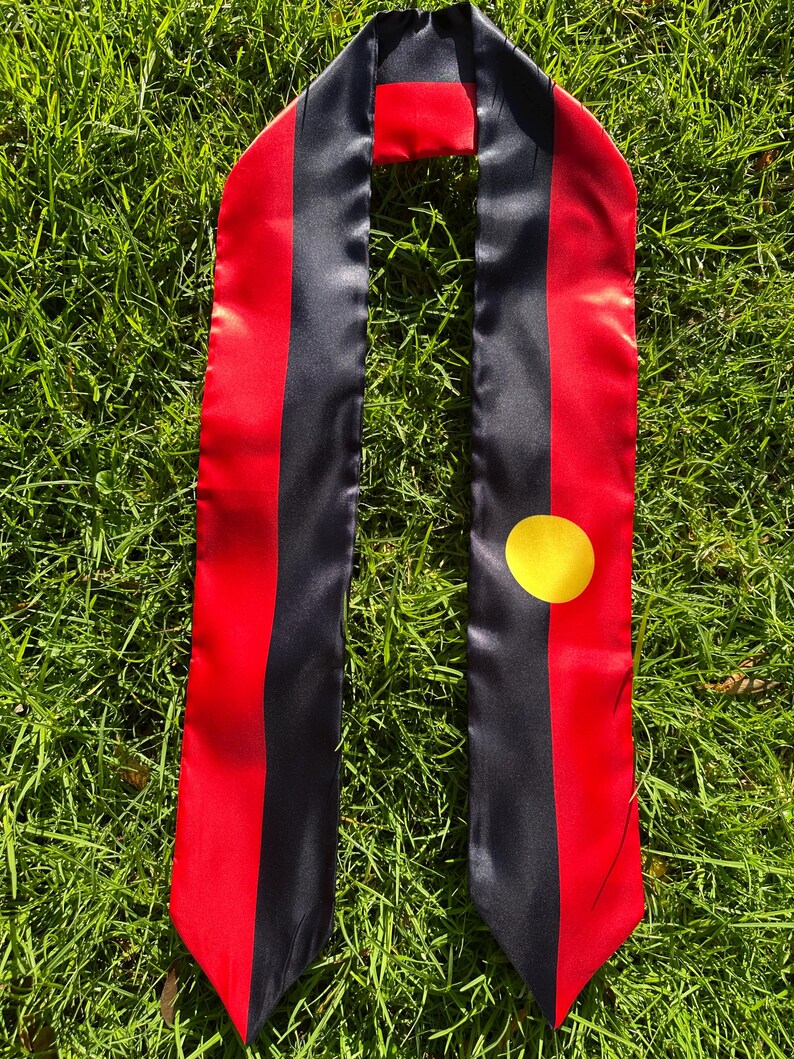 1 Aboriginal Flag Graduation Sash Satin Stole NAIDOC Week Ceremonies ...