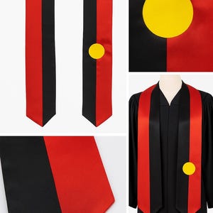 1 Aboriginal Flag Graduation Sash Satin Stole NAIDOC Week Ceremonies ...