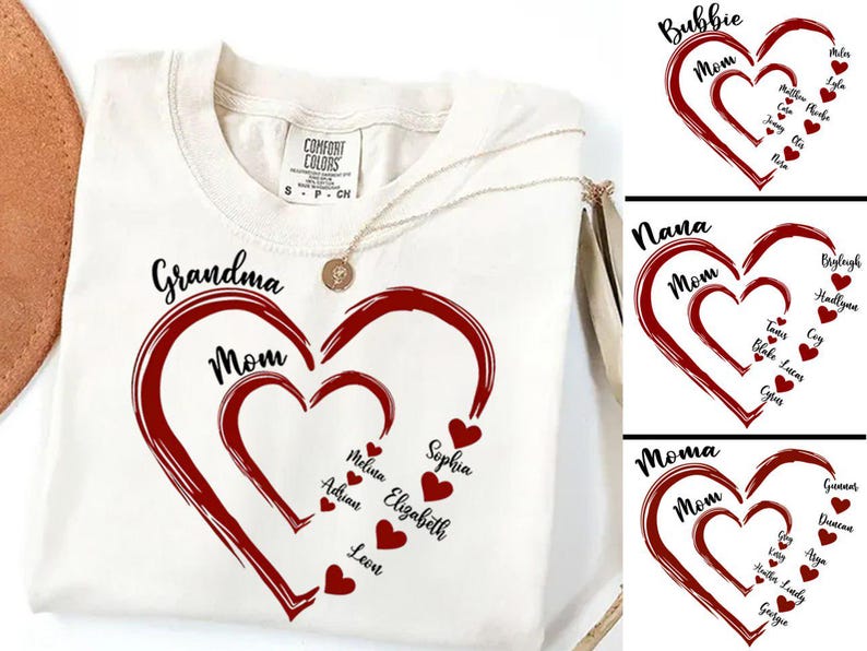 Custom Mama Heart With Kids Name Png, Happy Mother's Day Png, Custom ...