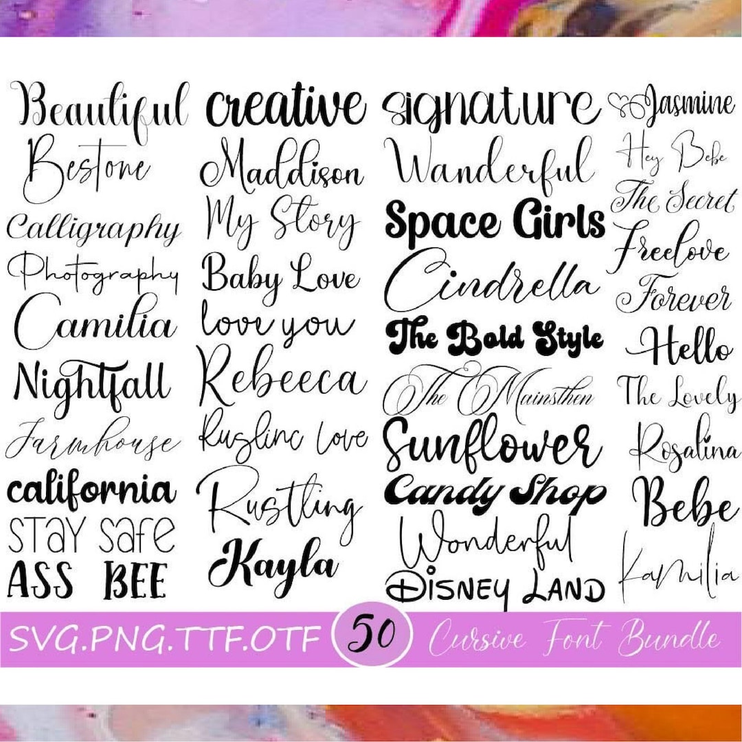 The Ultimate 50 Fonts - Font Bundle, Cricut, Canva Font, Script Font ...