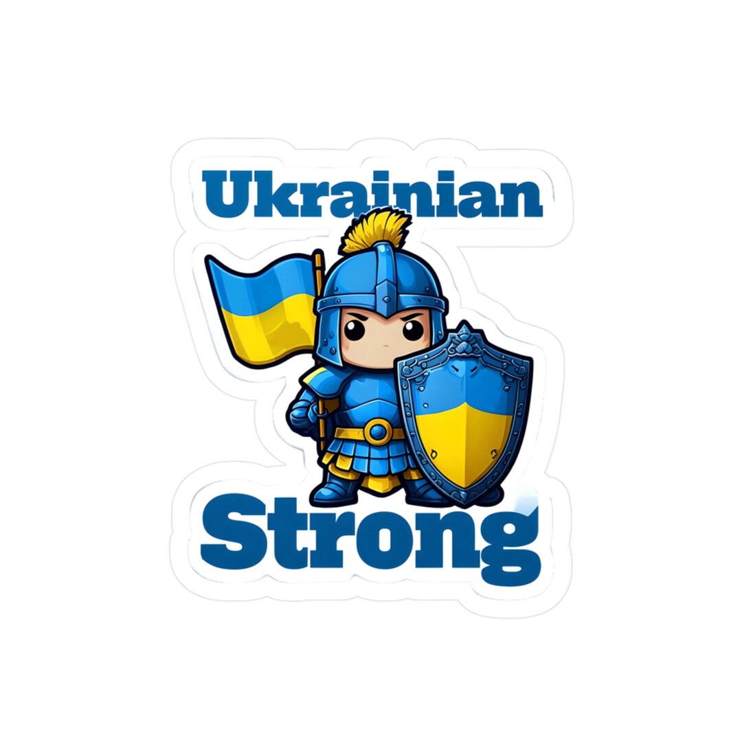 Ukrainian Strong Chibi Kawaii Style Vinyl Sticker - Etsy
