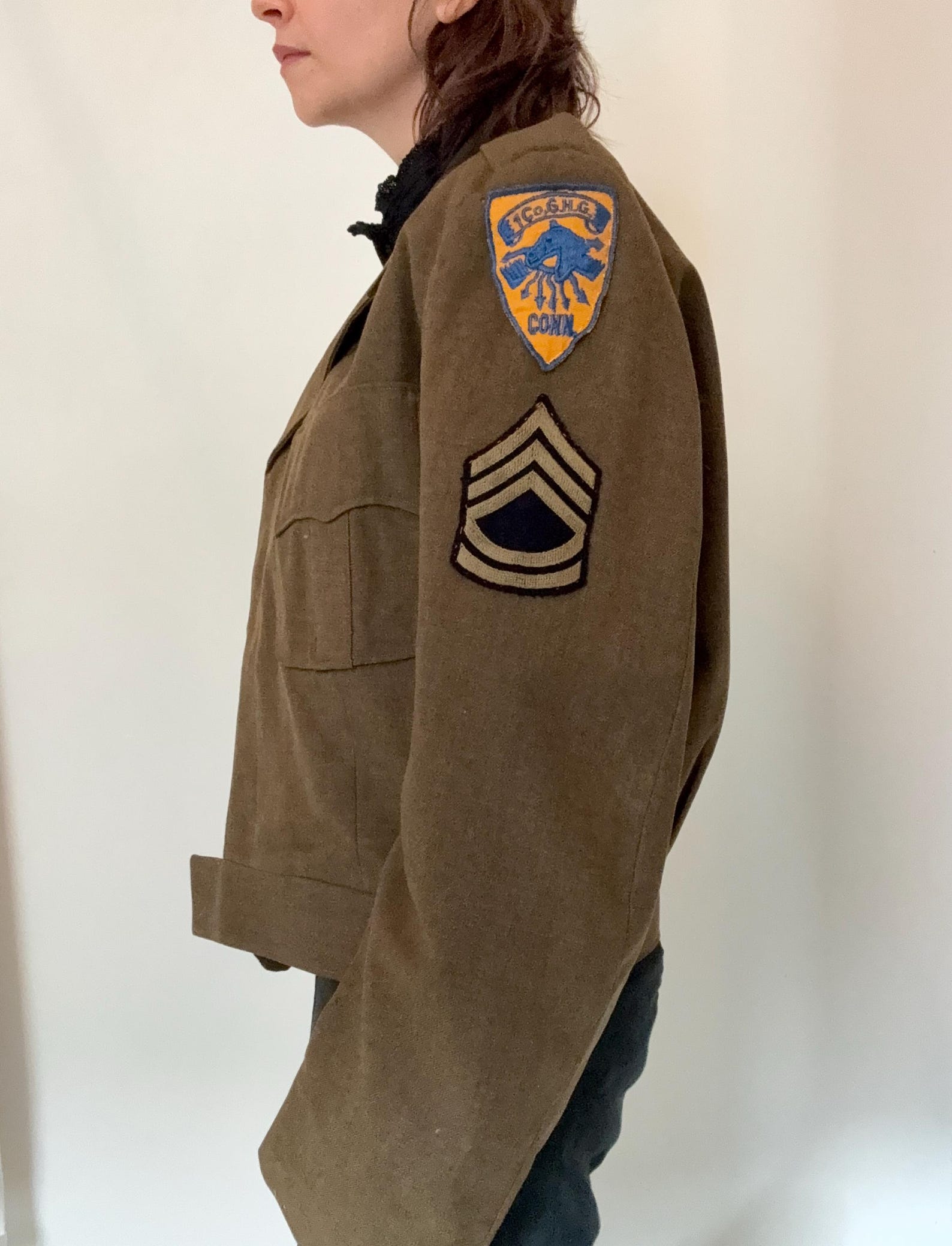 Vintage 1950s Cropped Wool Army IKE Jacket With Patches AS IS - Etsy