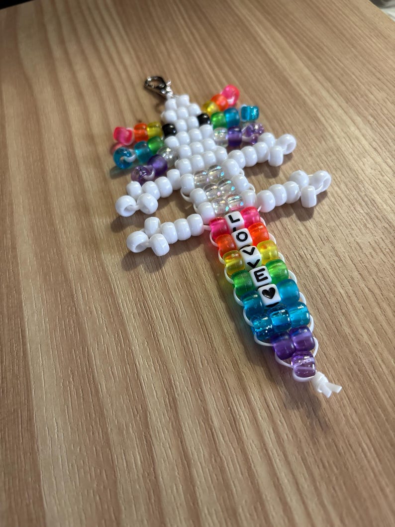 Axolotl - Pride “boo” Bead Keychain - Etsy