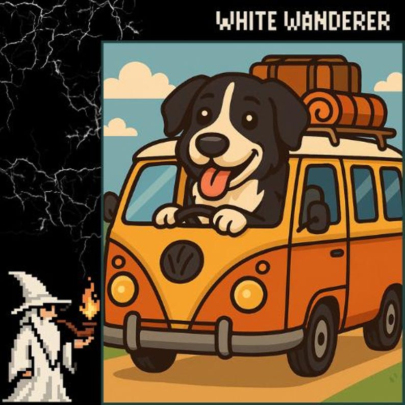 Vanlife Border Collie | Pixar Dogs | Dog Stickers | Cozy Camper Dogs ...