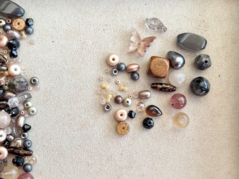 Mocha Rose Glass Bead Mix – Brown, Blush & Smoky Neutral Beads | 20g or ...
