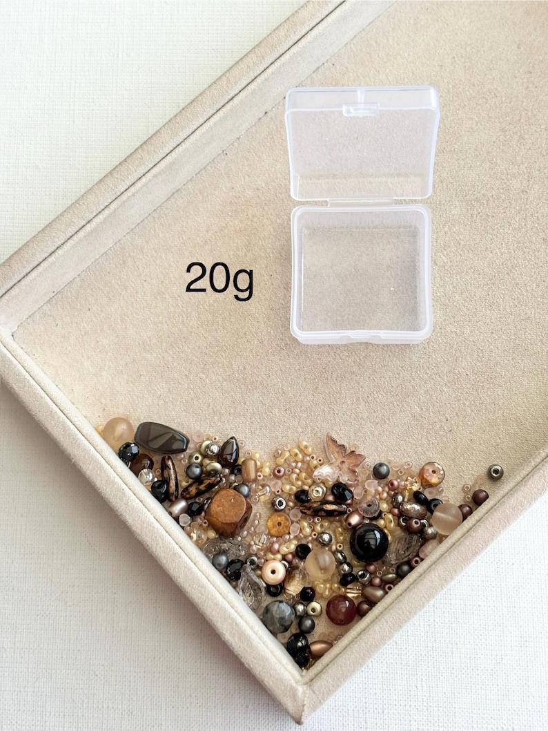 Mocha Rose Glass Bead Mix – Brown, Blush & Smoky Neutral Beads | 20g or ...