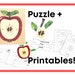 Montessori Red Apple Wooden Puzzle AND Apple Anatomy Printable 3 Part ...