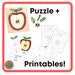 Montessori Red Apple Wooden Puzzle AND Apple Anatomy Printable 3 Part ...