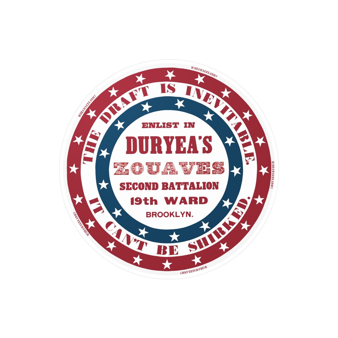 Civil War Decal, Duryea's Zouaves Sticker for Car, Brooklyn History ...