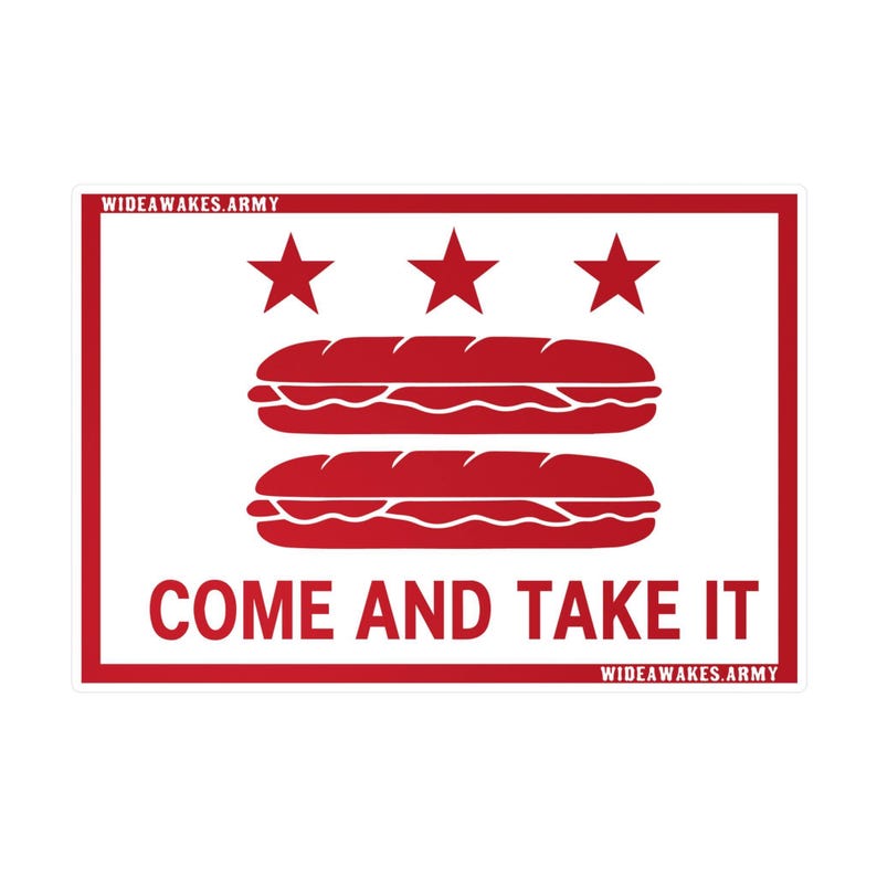Funny Political Decal, DC Flag Sticker for Car, Come and Take It ...