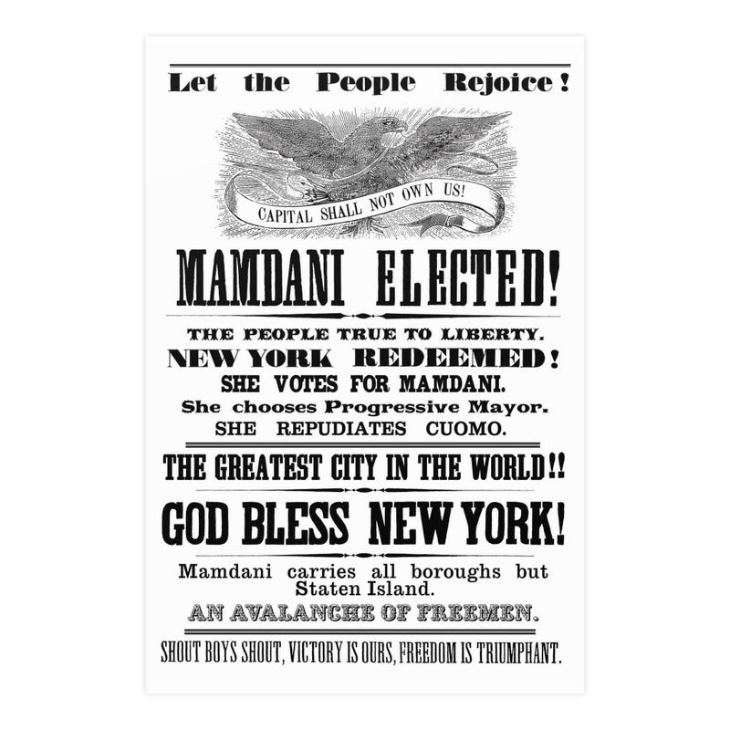 Zohran Mamdani Poster - Etsy